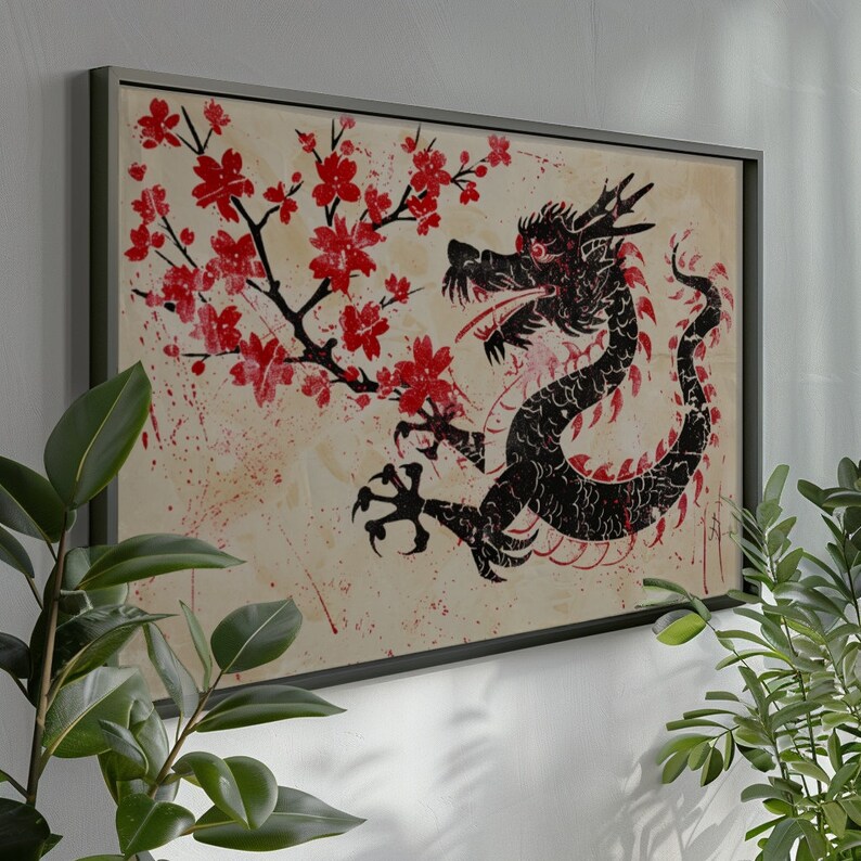 Blossom Dragon | Japanese Wall Art, Traditional Japanese, Oriental ...