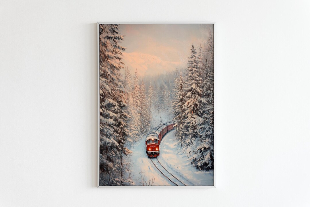 Polar Express | Landscape Painting, Cozy Cottage Winter Decor, Winter ...