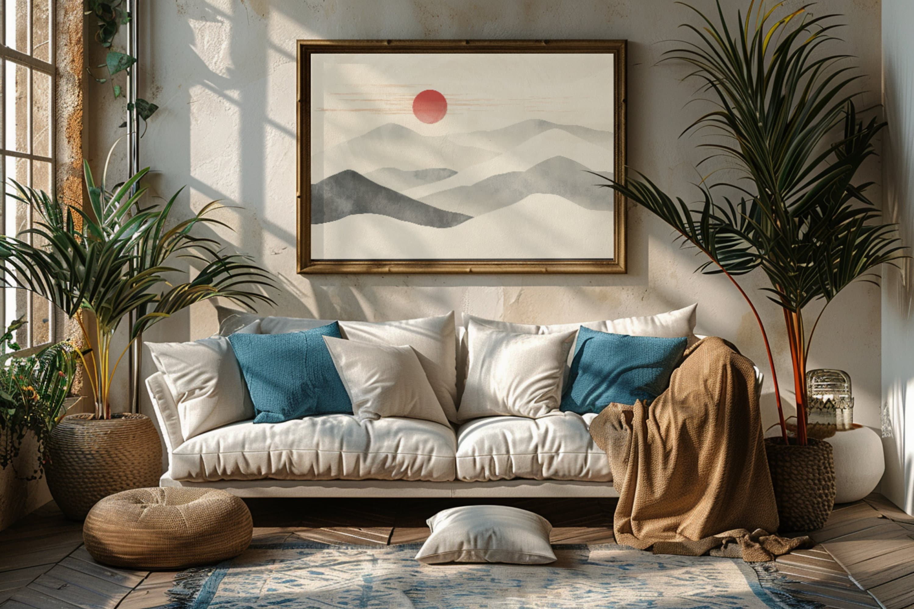 Mountain Sun | Zen Wall Art, Japandi Decor, Japanese Wall Art ...