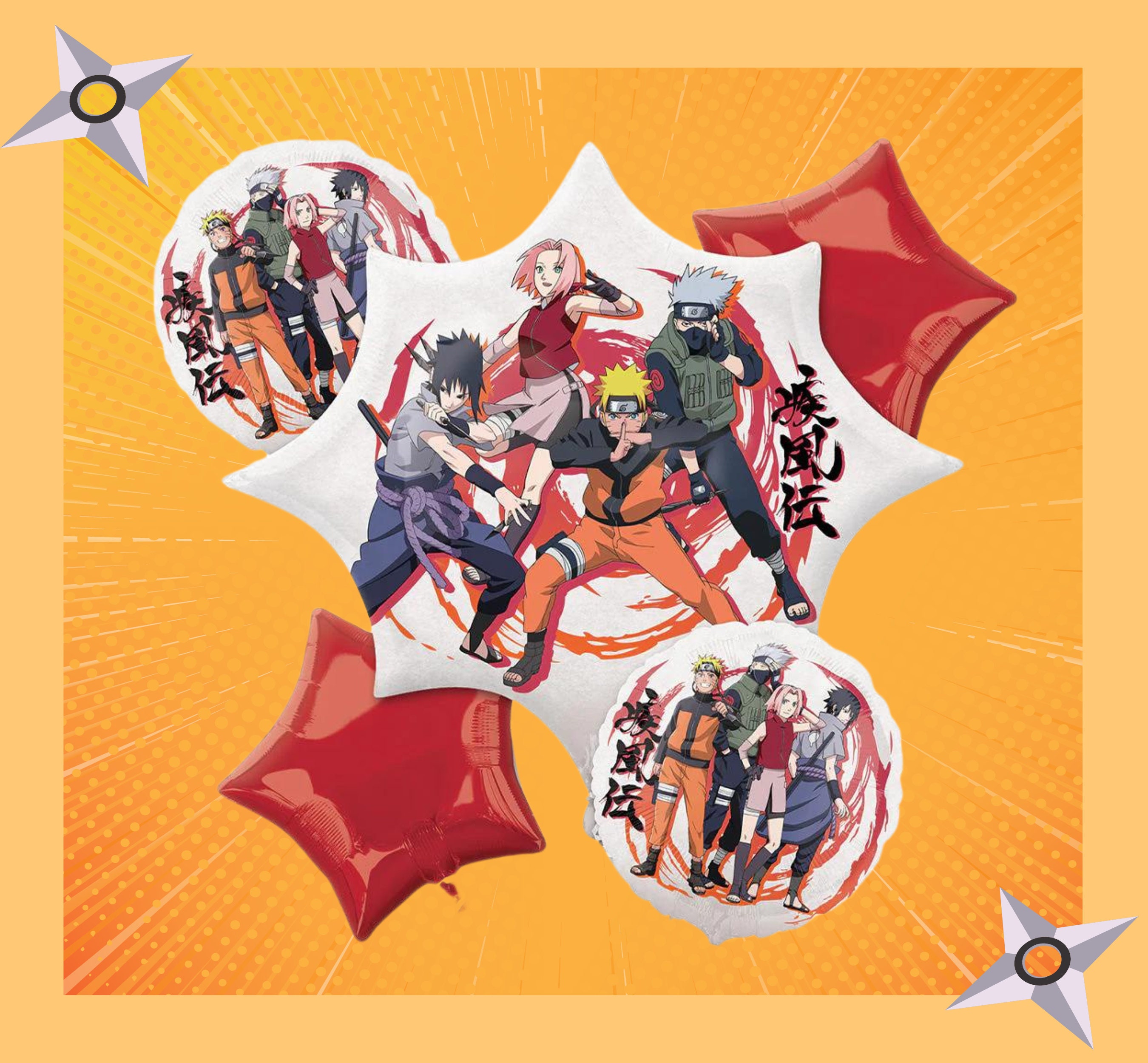 NARUTO Balloon Bouquet Birthday Party Supplies Ninja Balloons - Etsy