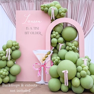 DIY Luxe A Tini Bit Older Theme Balloon Garland Arch Martini Green ...
