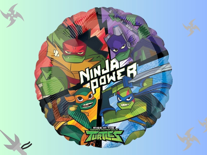Turtles Mayhem Party Decorations TMNT Balloons Bouquet Mylar Ninja ...