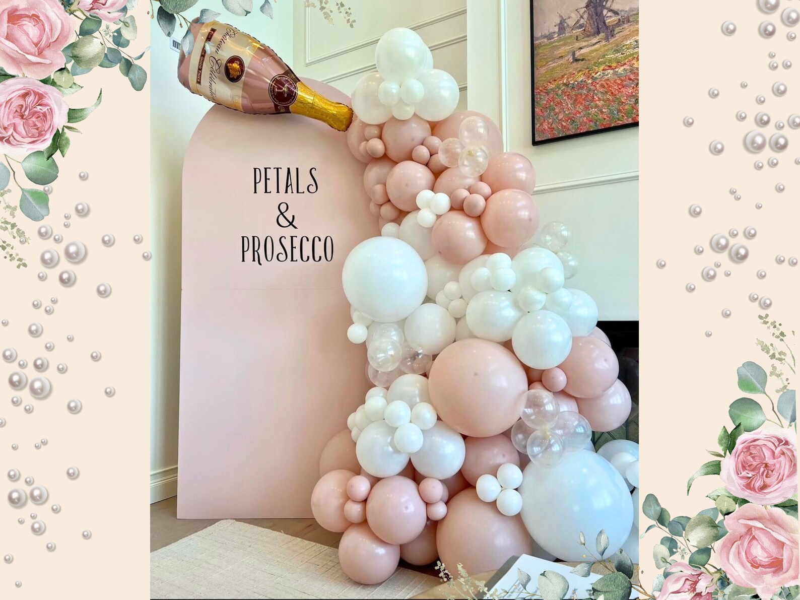 Lux DIY Dusty Pink Bubbly Rose Arch Garland "petals &prosecco ...