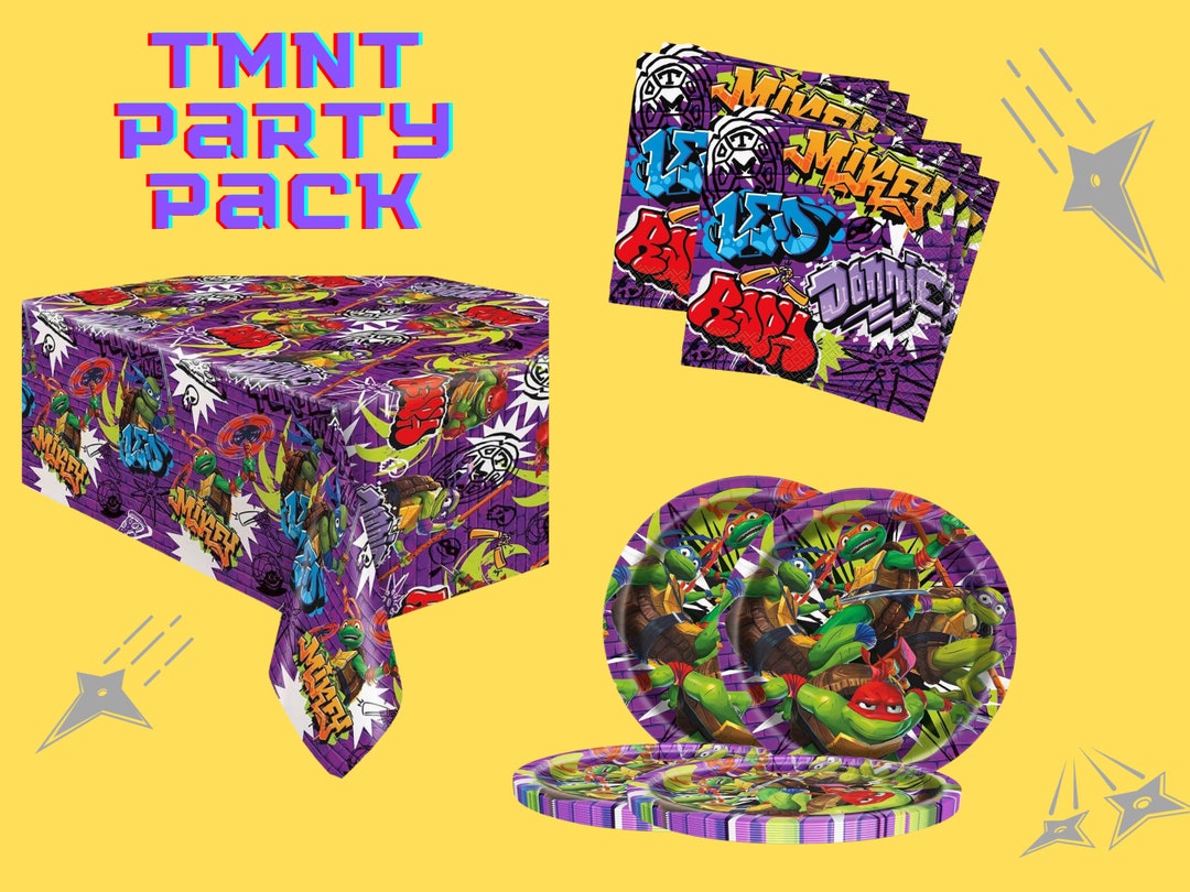 TMNT Turtles Mayhem Party Pack for 8 Tableware Supplies Napkins Plates ...