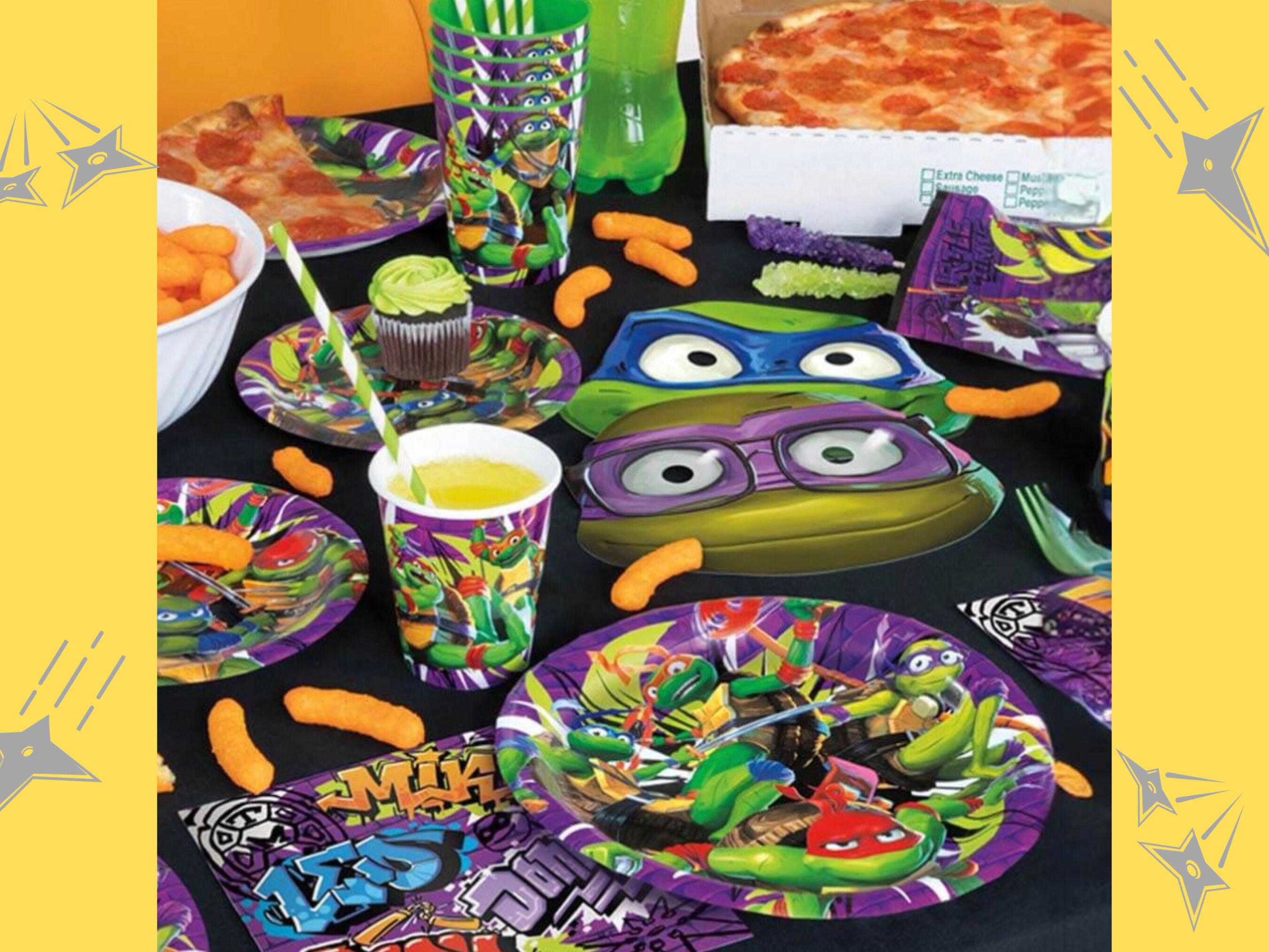 TMNT Turtles Mayhem Party Pack for 8 Tableware Supplies Napkins Plates ...
