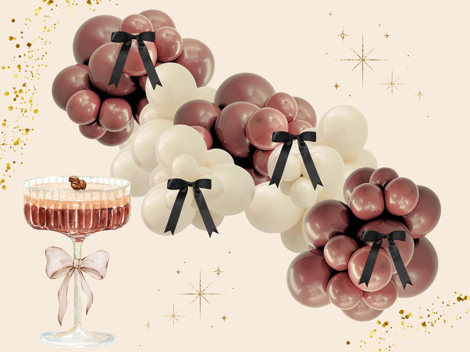DIY Lux "a Tini Bit Older" Theme Balloon Arch Garland Kit Coffee ...