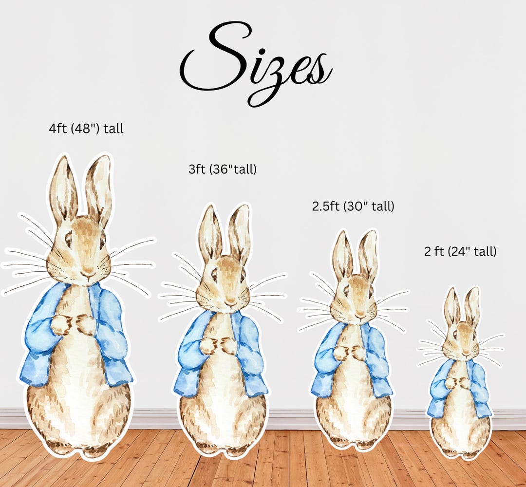 Printable Digital Peter Rabbit Cutout, 2ft, 3FT Bunny DIY Cutout - Etsy