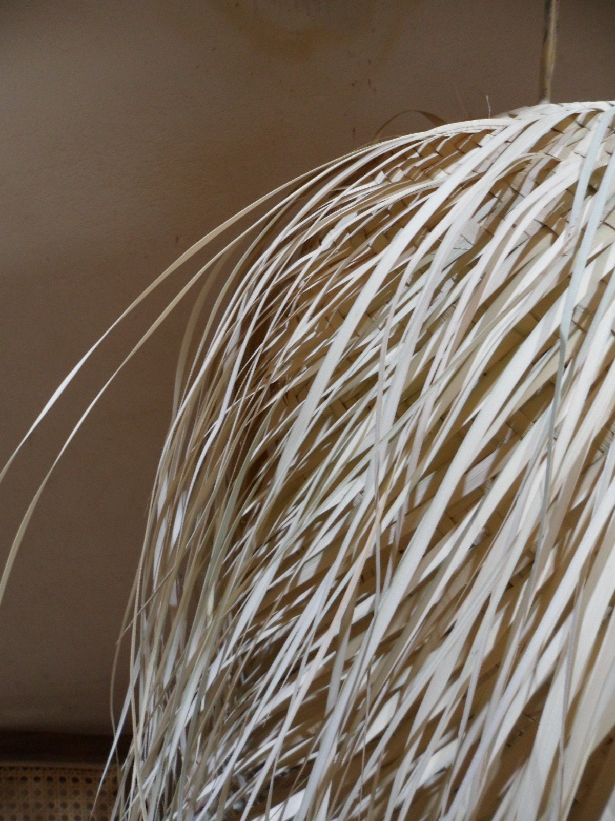 Boho Straw Palm Fiber Ball Pendant Light Handcrafted - Etsy