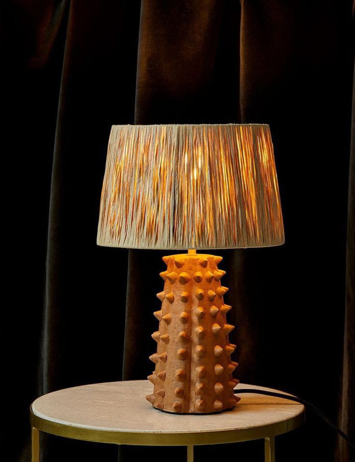 Raffia Lampshade Poetry of Light Handmade Moroccan Rattan - Etsy