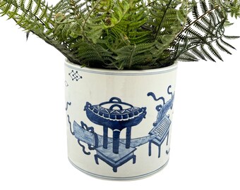 Vintage Beautiful Blue and White Porcelain Chinese Planter - Etsy