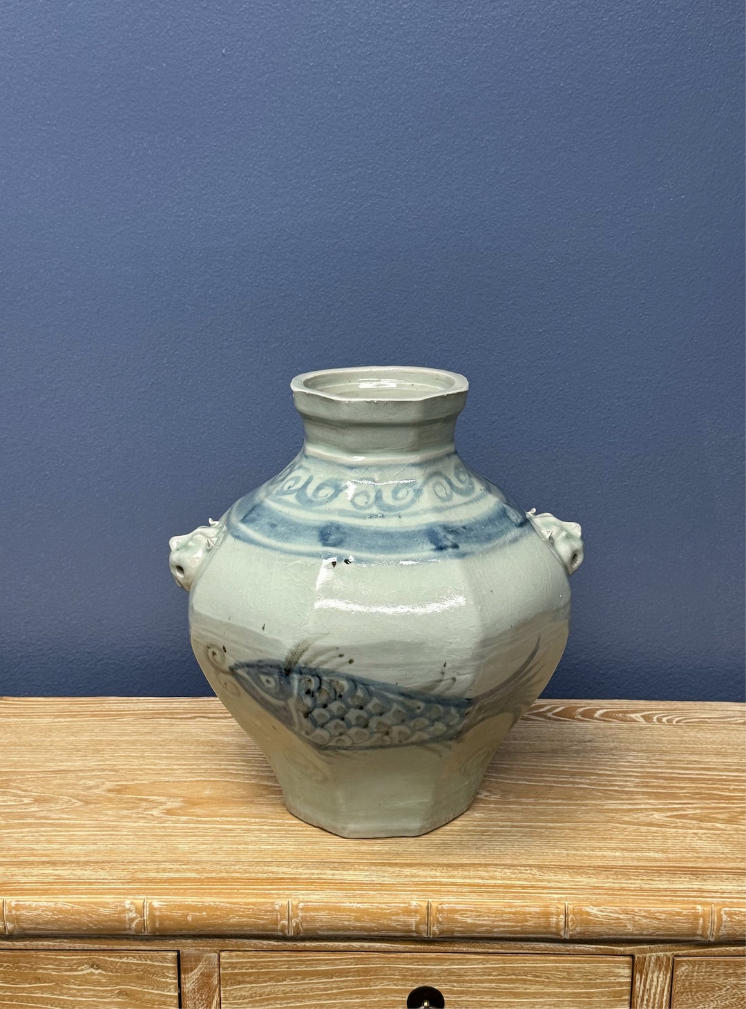 Handmade Octagonal Double Lion Handle Fish Jar - Etsy