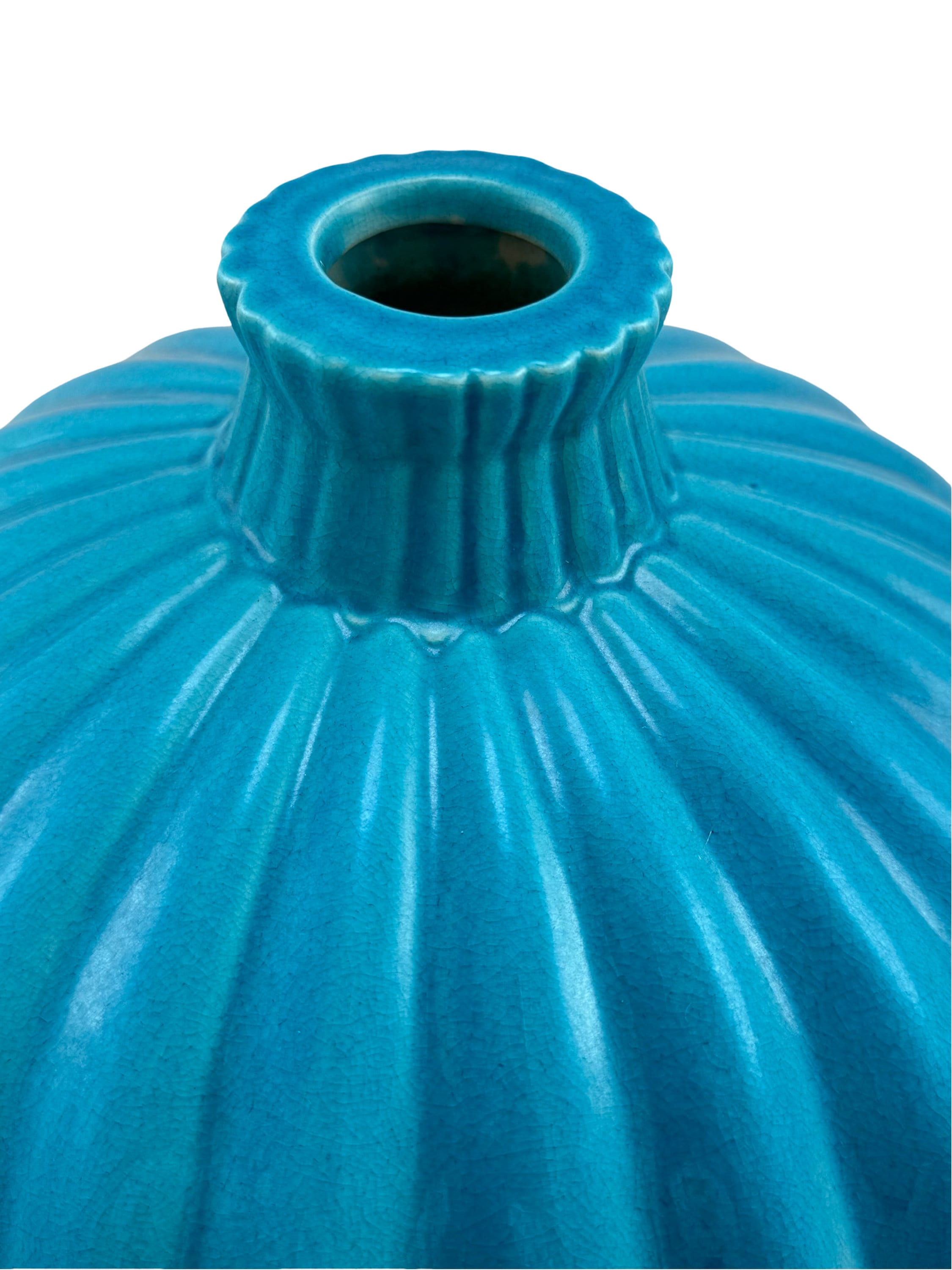 Fluted Plum Vase - Dark Capri Blue - Etsy
