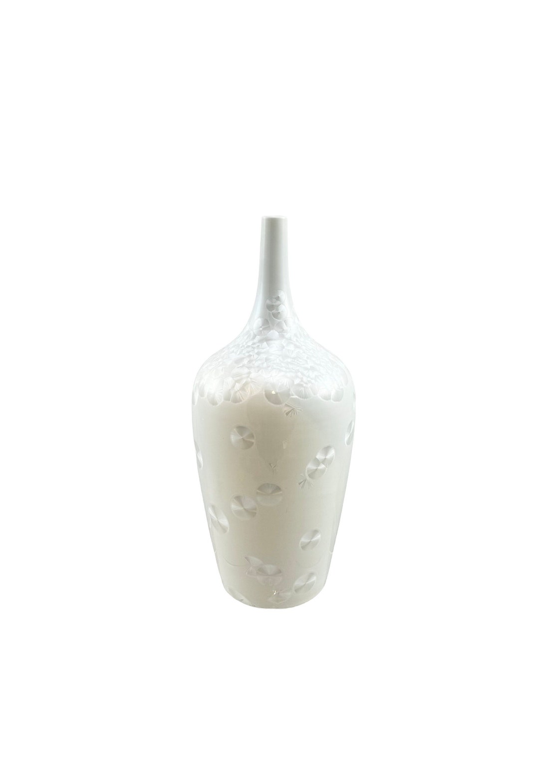 White Crystal Shell Long Neck Vase Tall - Etsy