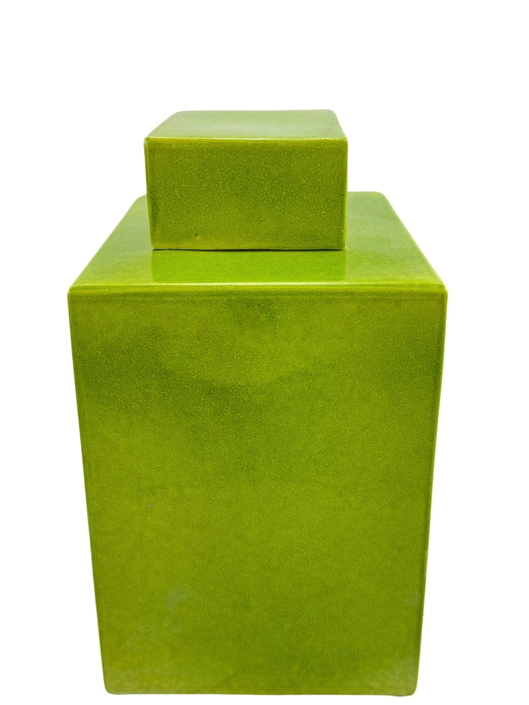 Lime Green Square Tea Jar - Etsy