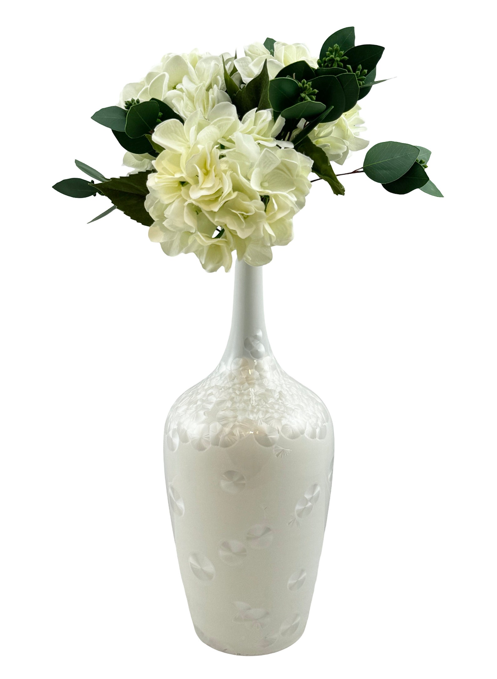 White Crystal Shell Long Neck Vase Tall - Etsy
