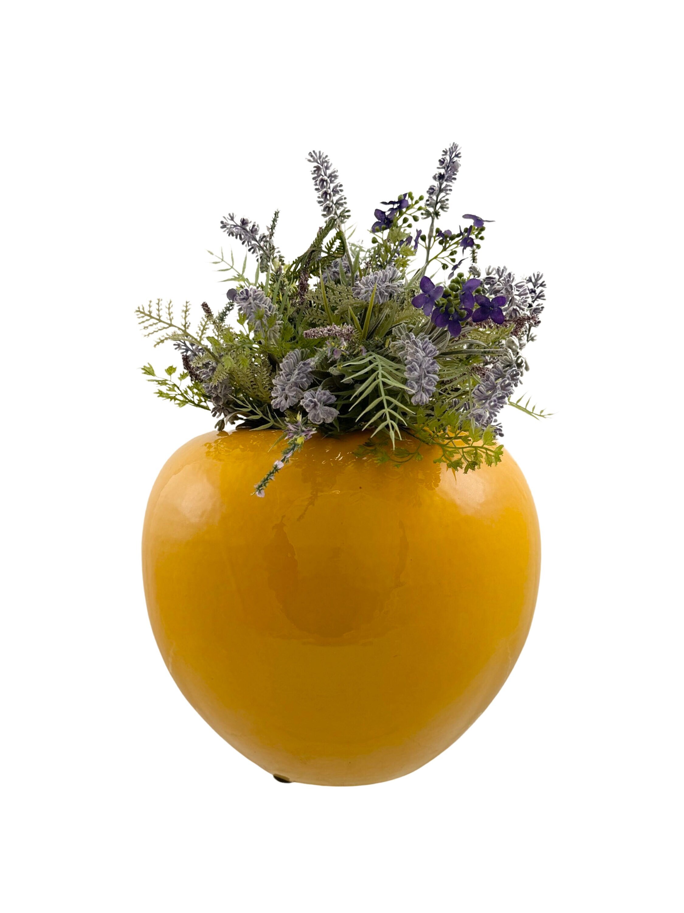 Porcelain Yellow Melon Vase - Etsy