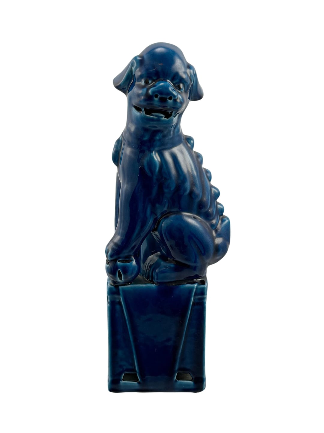 Vintage Chinese Dragon Foo Dog Figurine Midnight Blue - Etsy
