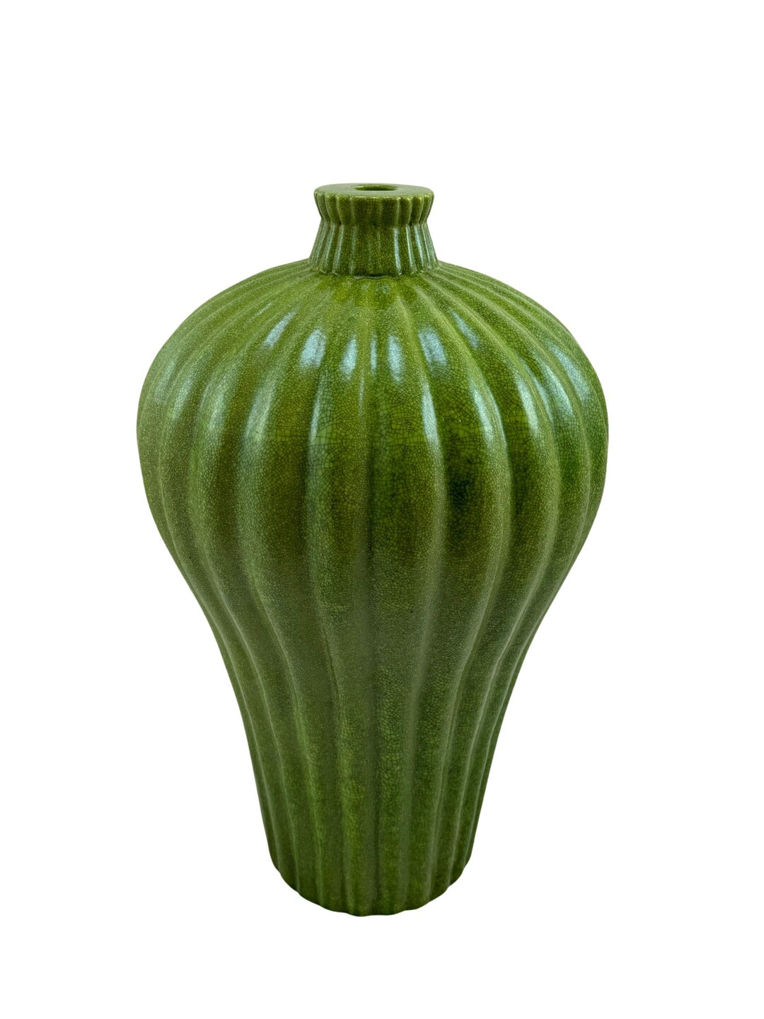 Handmade Lime Green Fluted Plum Vase - Etsy