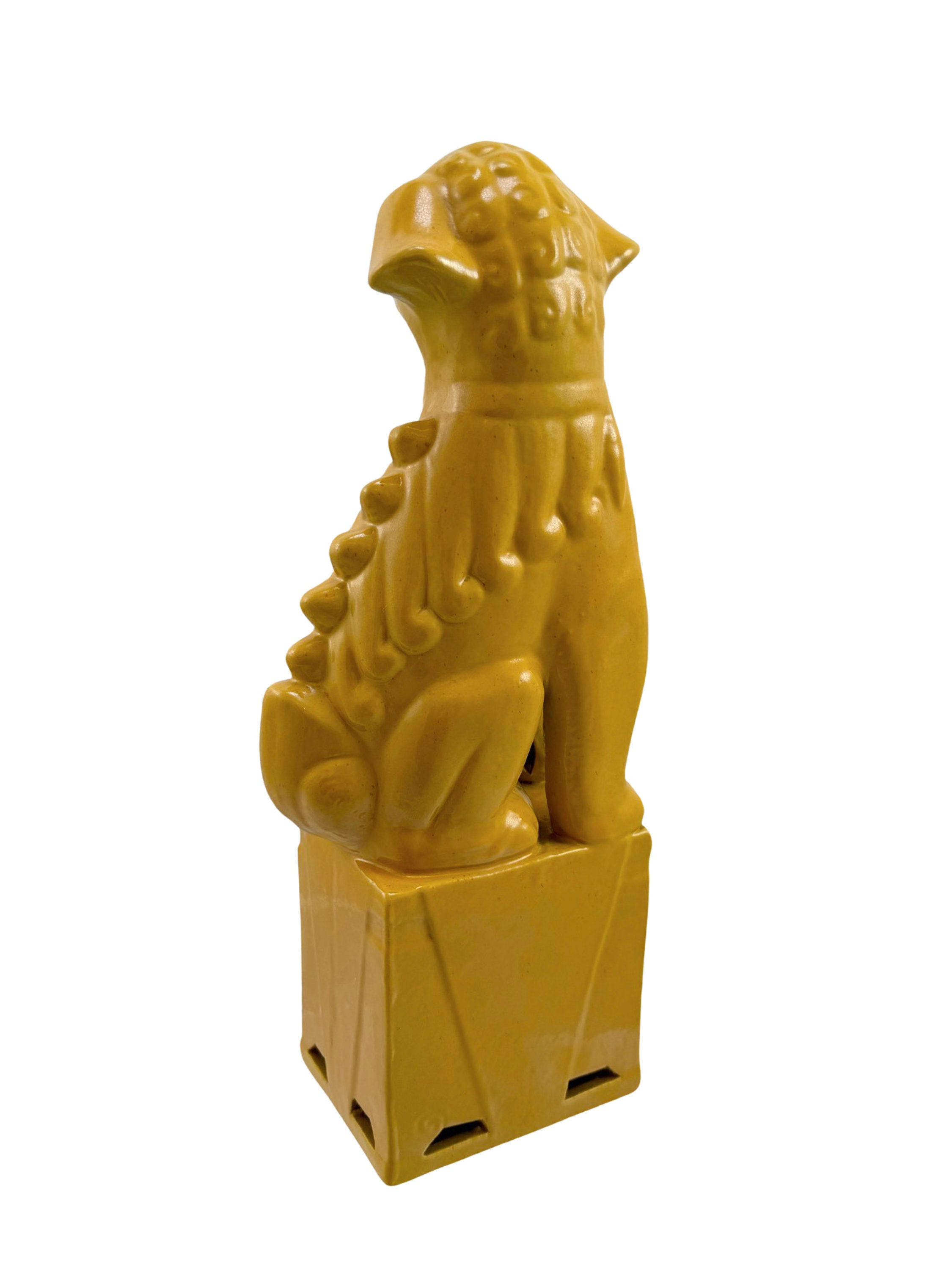 Vintage Dragon Foo Dog Chinese Figurine Yellow. - Etsy