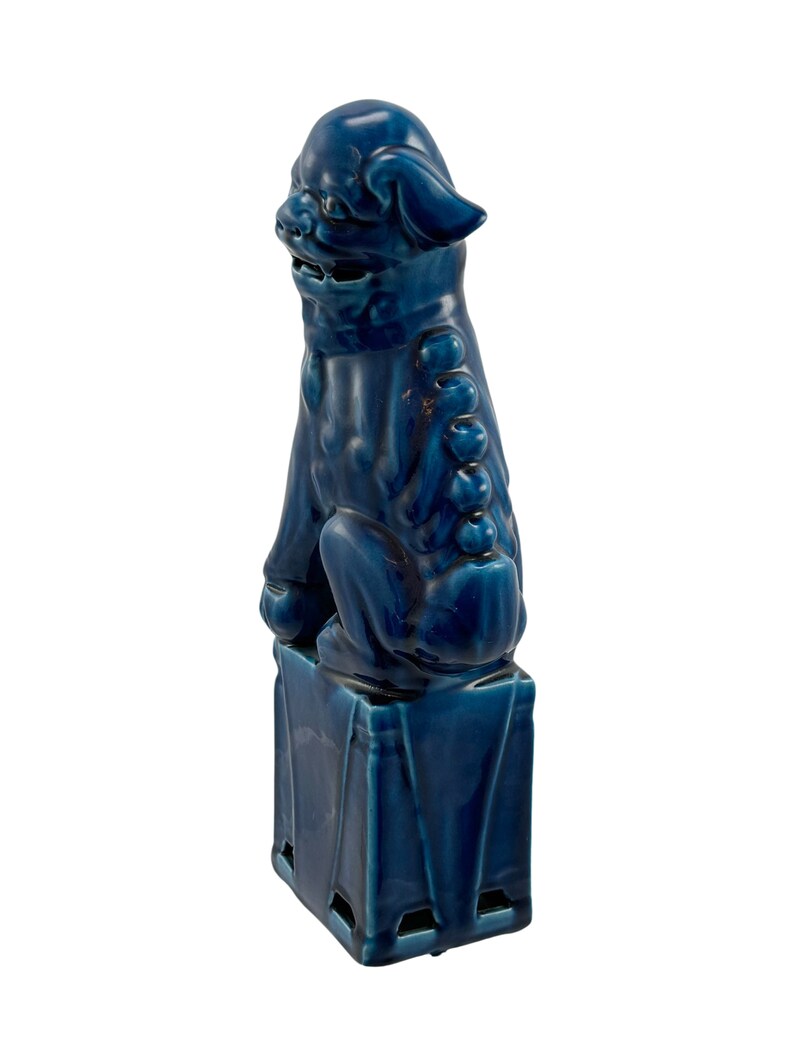 Vintage Chinese Dragon Foo Dog Figurine Midnight Blue - Etsy