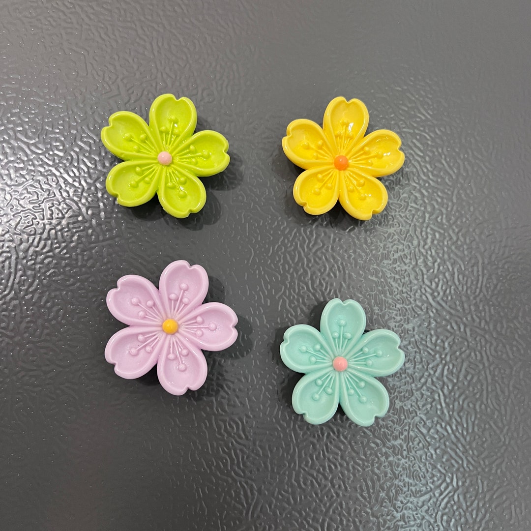 Colorful Flower Refrigerator Magnet Strong 3D Glossy Set Cute Large ...
