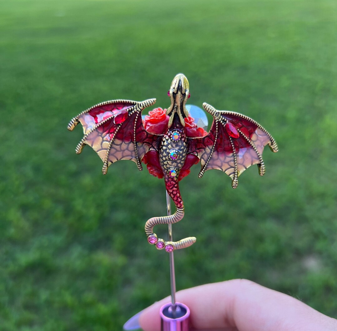 Dragon Fancy Bead Red Handmade Beads Acrylic Delicate Spring Beautiful ...