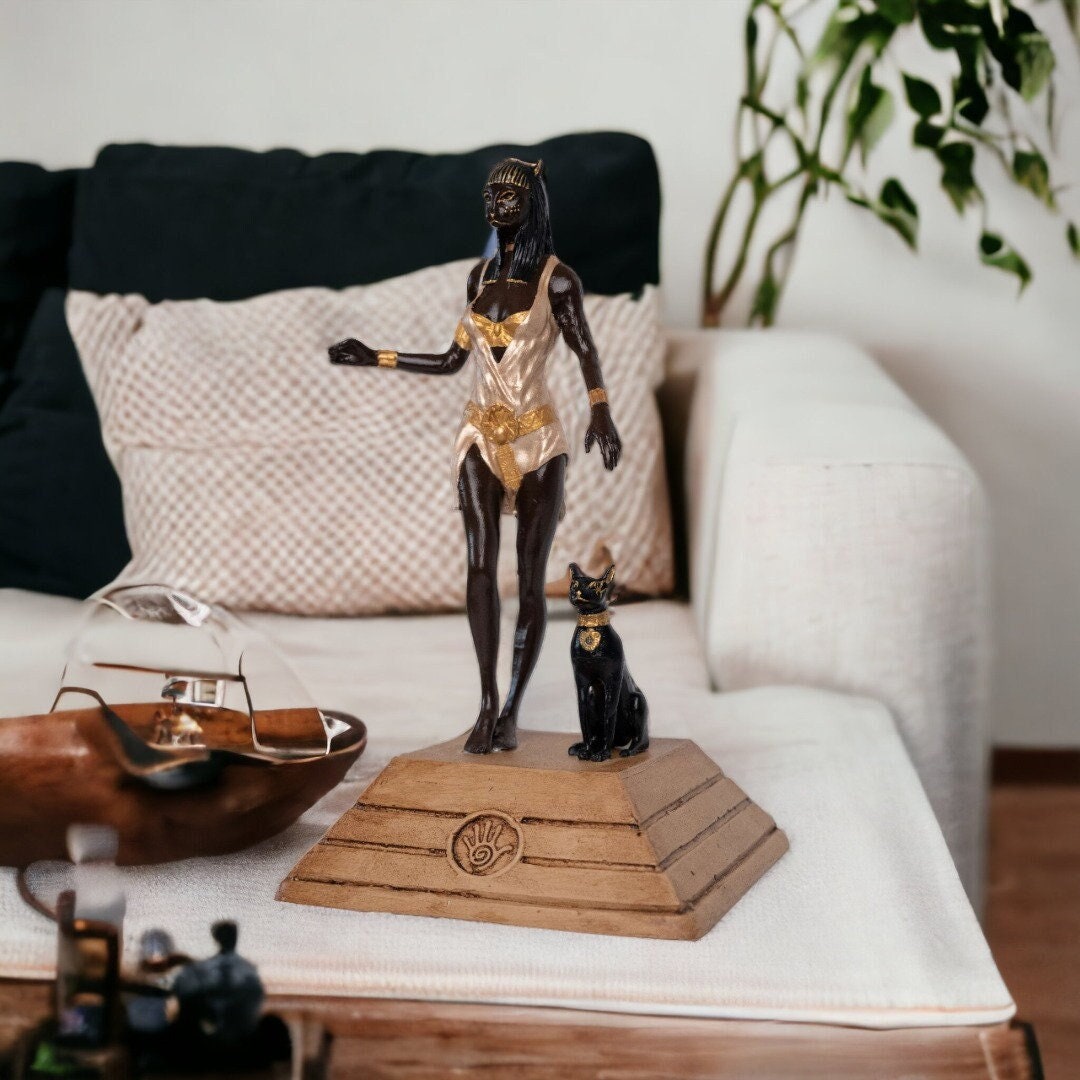 Bastet Egyptian Cat Goddess Statue, Ancient Egyptian Figurine, Bastet ...
