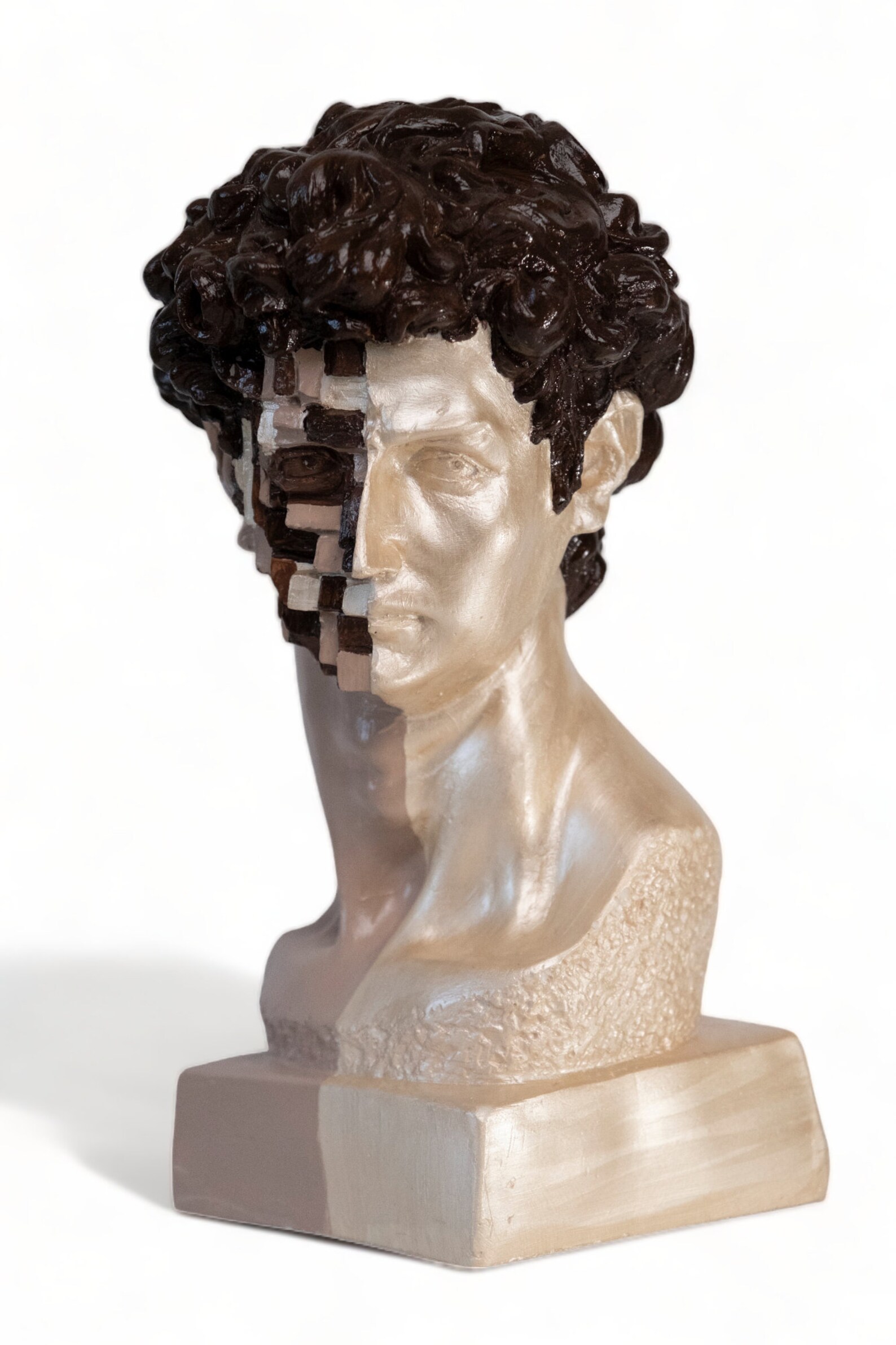 Michelangelo's David Bust Replica, David Bust Statue Gold and Brown ...