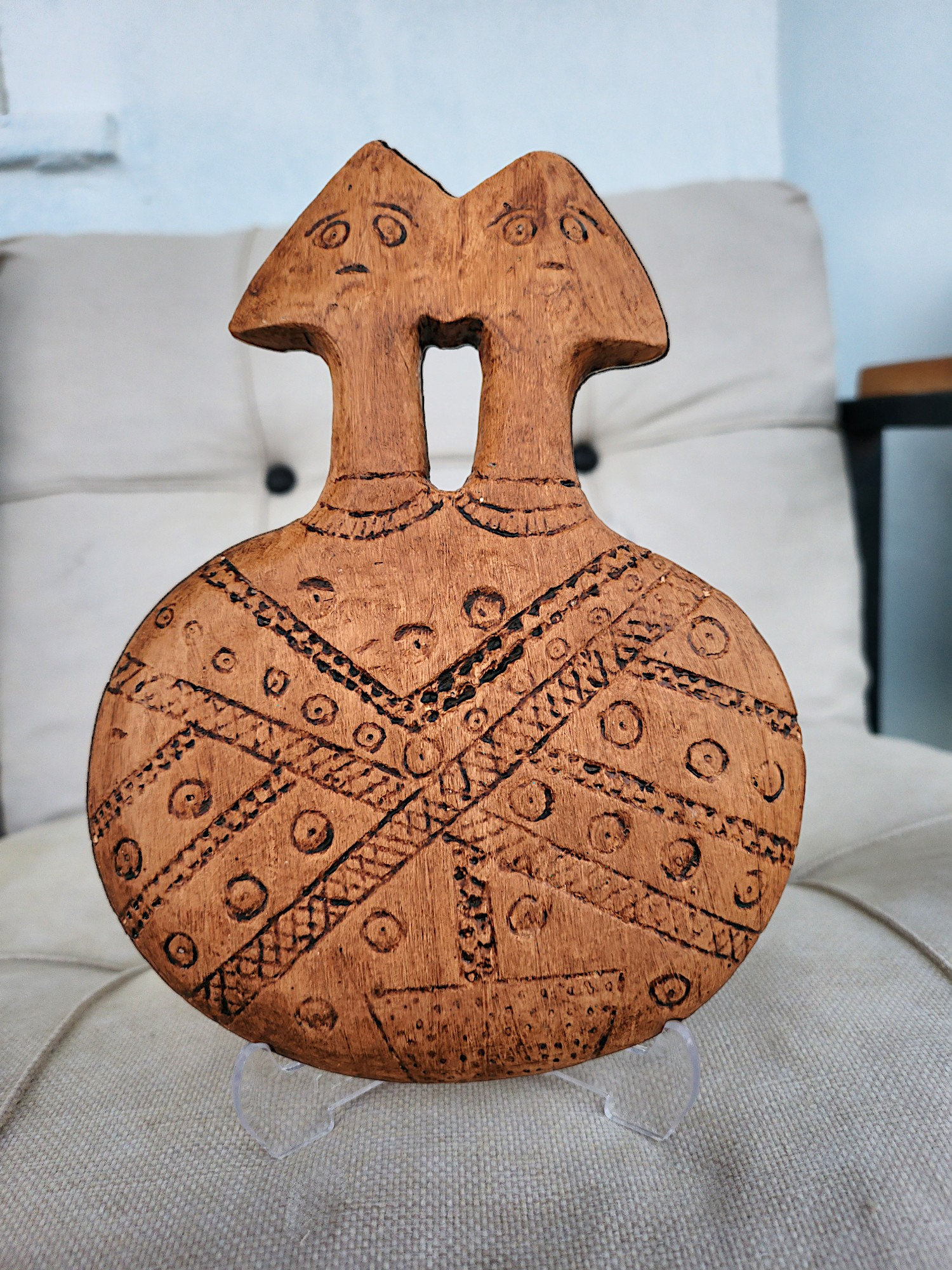 Twin-headed Idol Figurine, Ancient Anatolian Replica, Handmade Cultural ...