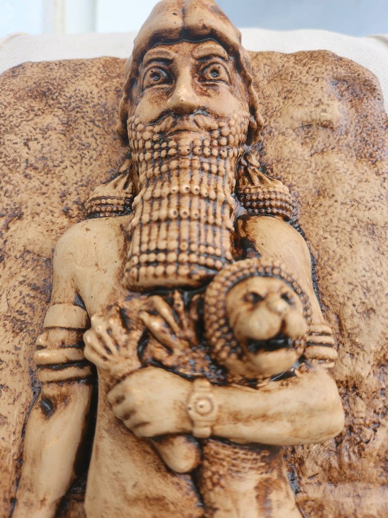 Sumerian King Gilgamesh Relief, Gilgamesh Tablet Sculpture, Mesopotamian Sumerian Art, Anunnaki ...