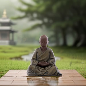 Handcrafted Shaolin Monk Statue – Zen Meditation Decor – Tranquility ...