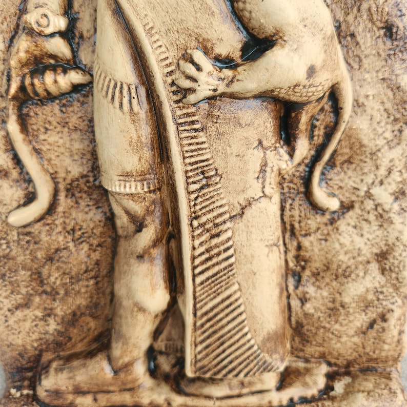 Sumerian King Gilgamesh Relief, Gilgamesh Tablet Sculpture, Mesopotamian Sumerian Art, Anunnaki ...