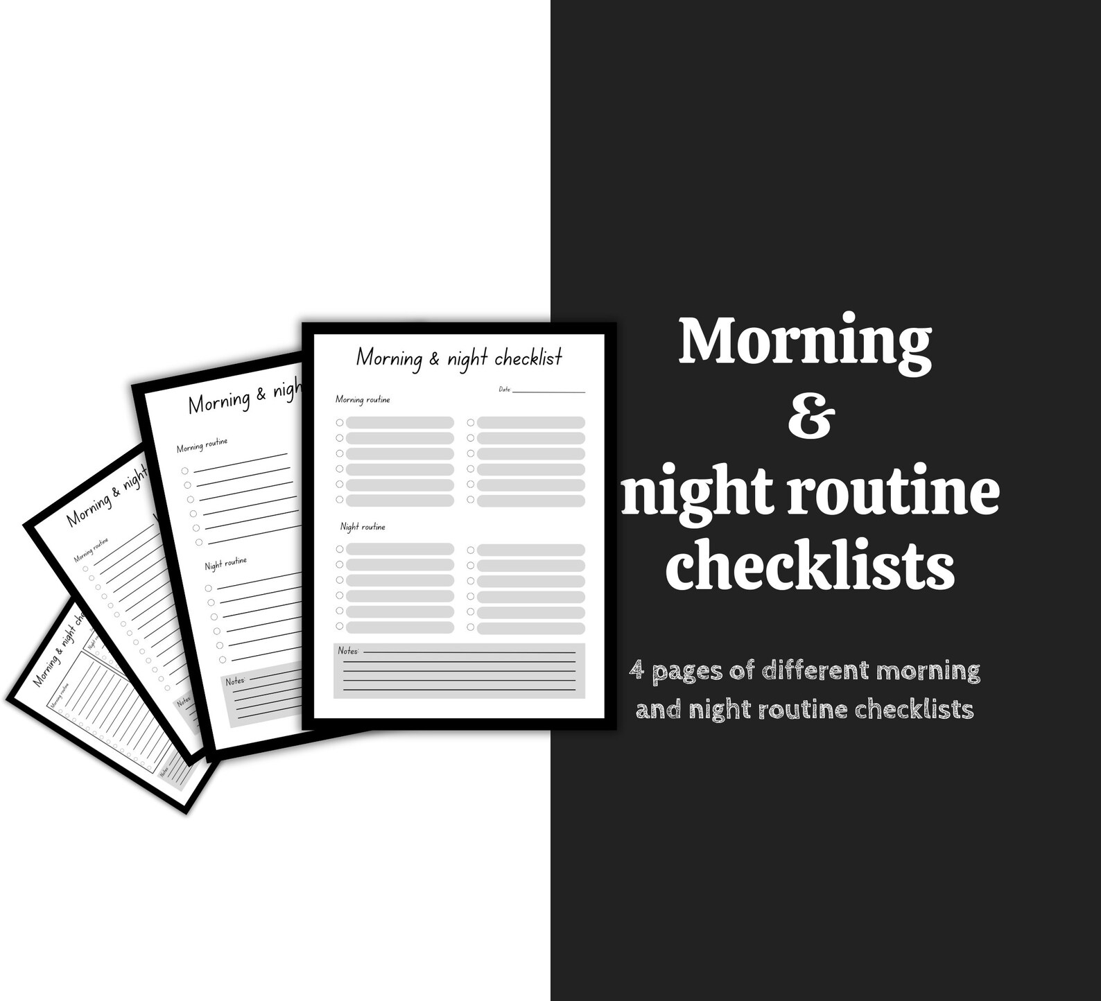 Morning and Night Routine Checklist, Checklist Organizer, Routine ...