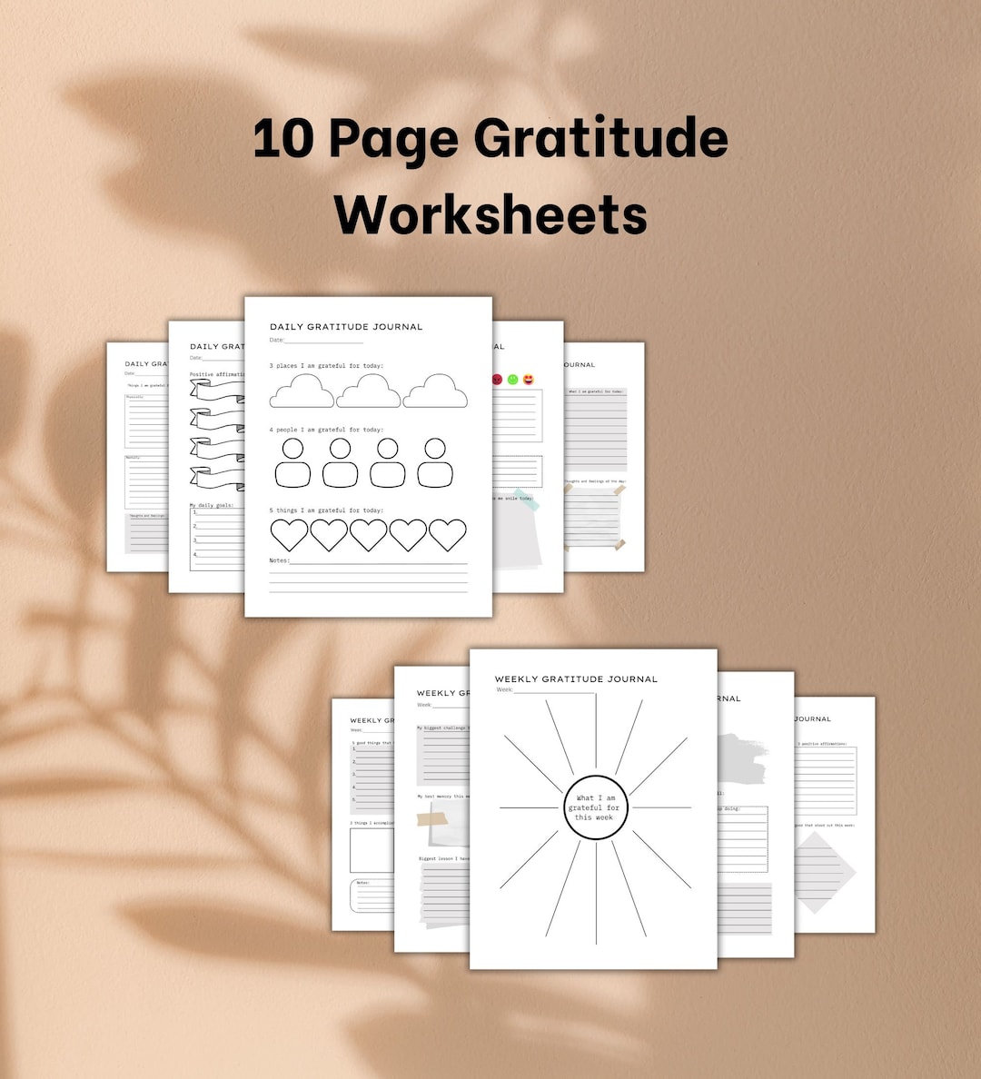 Printable Gratitude Worksheets/daily Gratitude - Etsy