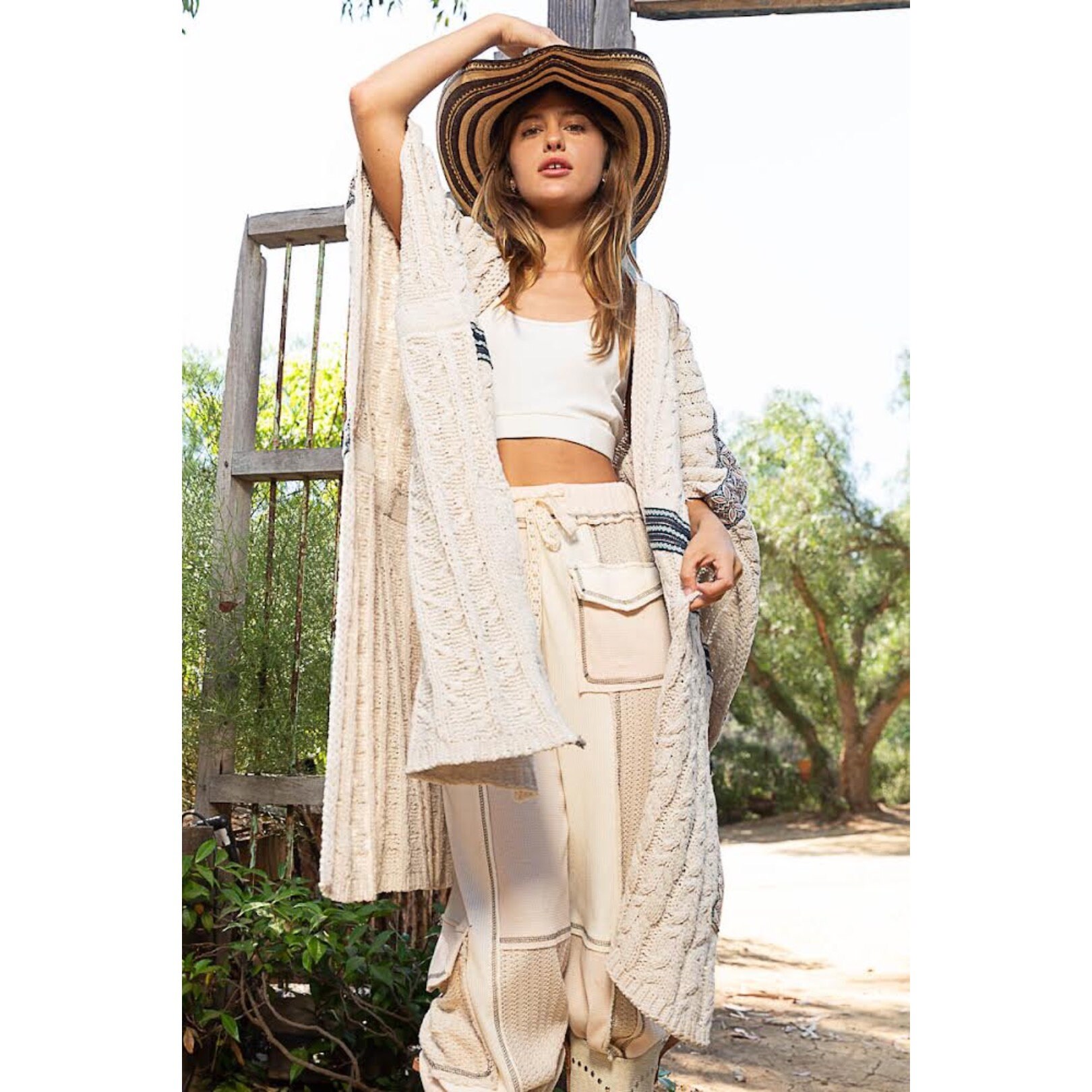It’s A Wrap Open Front Chenille Cardigan Sweater Wrap With Trim Patch ...