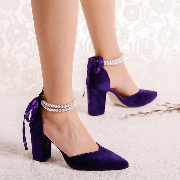 Purple Velvet Wedding Shoes - Etsy
