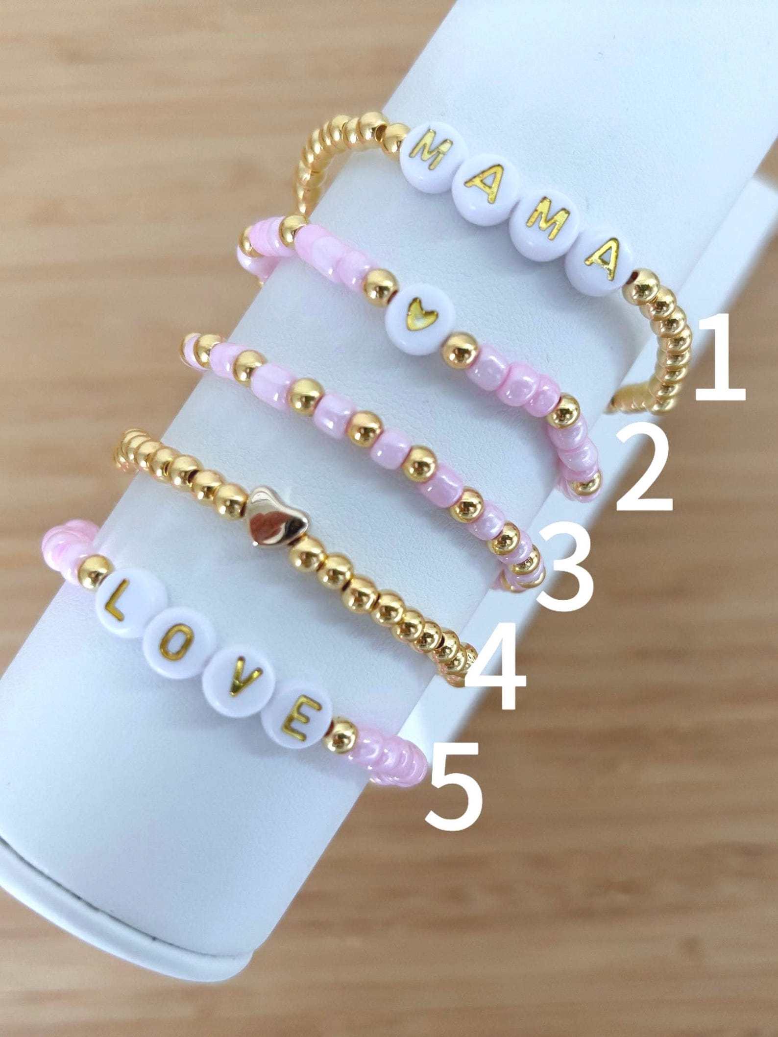 Personalized Word Bracelet, Custom Name Beaded Bracelet, Kids Name ...