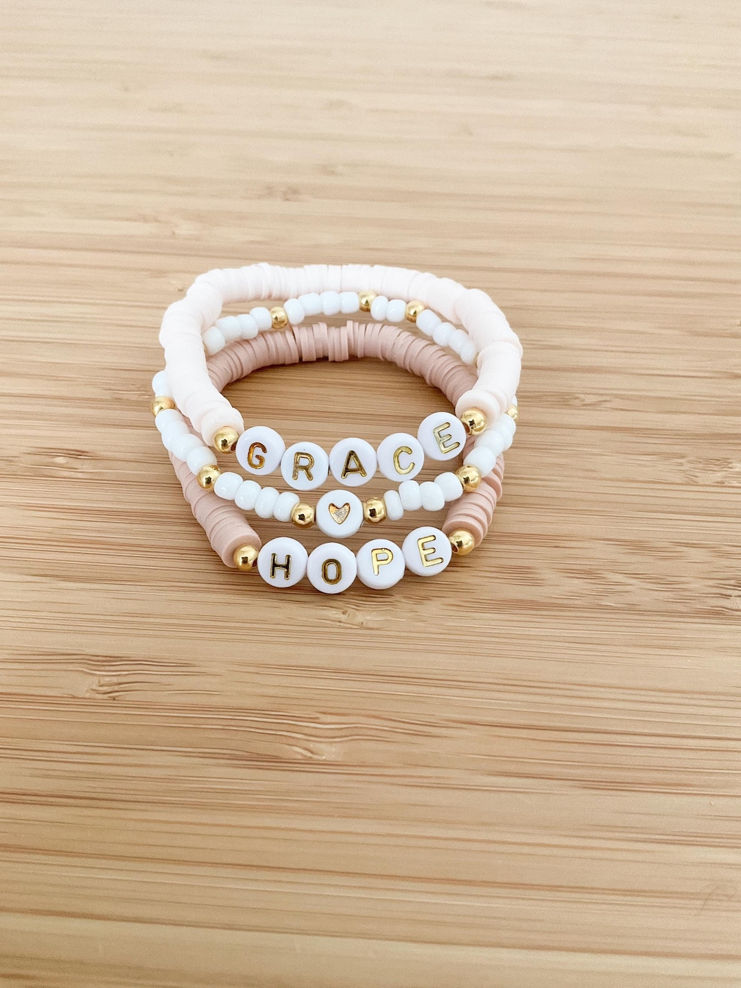 Personalized Name Bracelet Stack - Etsy