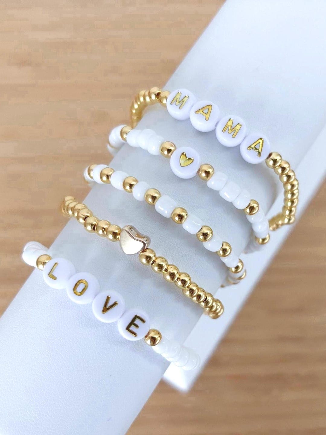 Personalized Word Bracelet, Custom Name Beaded Bracelet, Kids Name ...