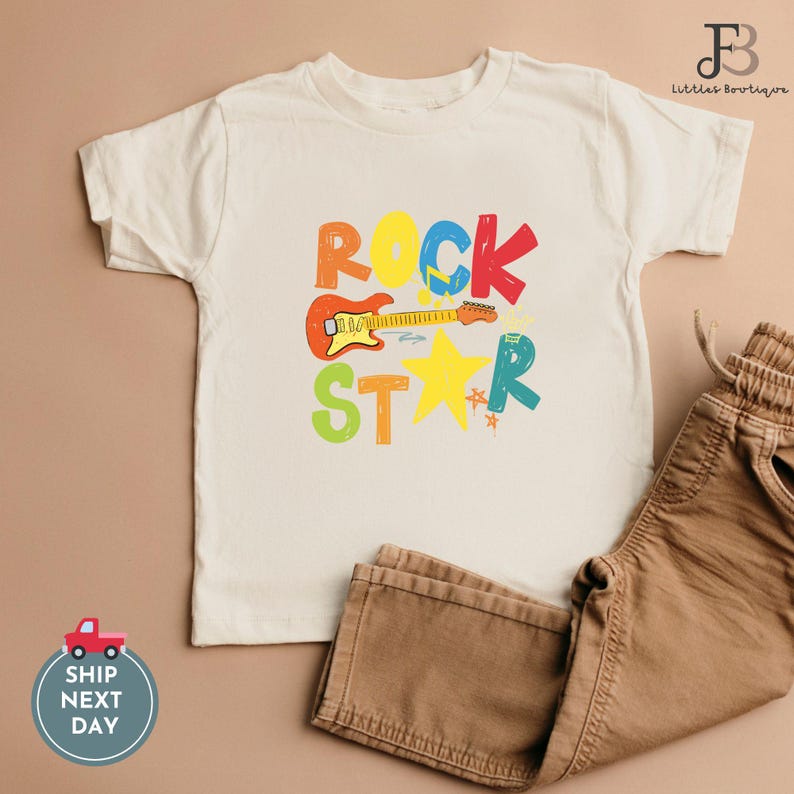 Rock Star Kids T-shirt: Guitar Music Lover Outfit - Etsy