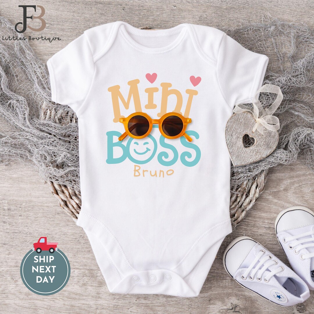 Personalized Baby Onesie - Mini Boss Infant Jersey One Piece, Custom ...