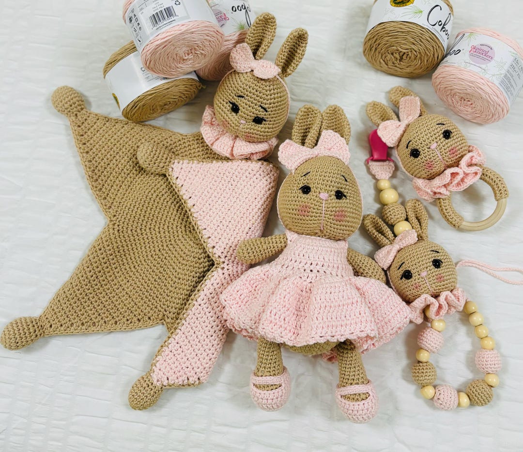 Crochet Bunny Baby 4 Pc Set - Etsy