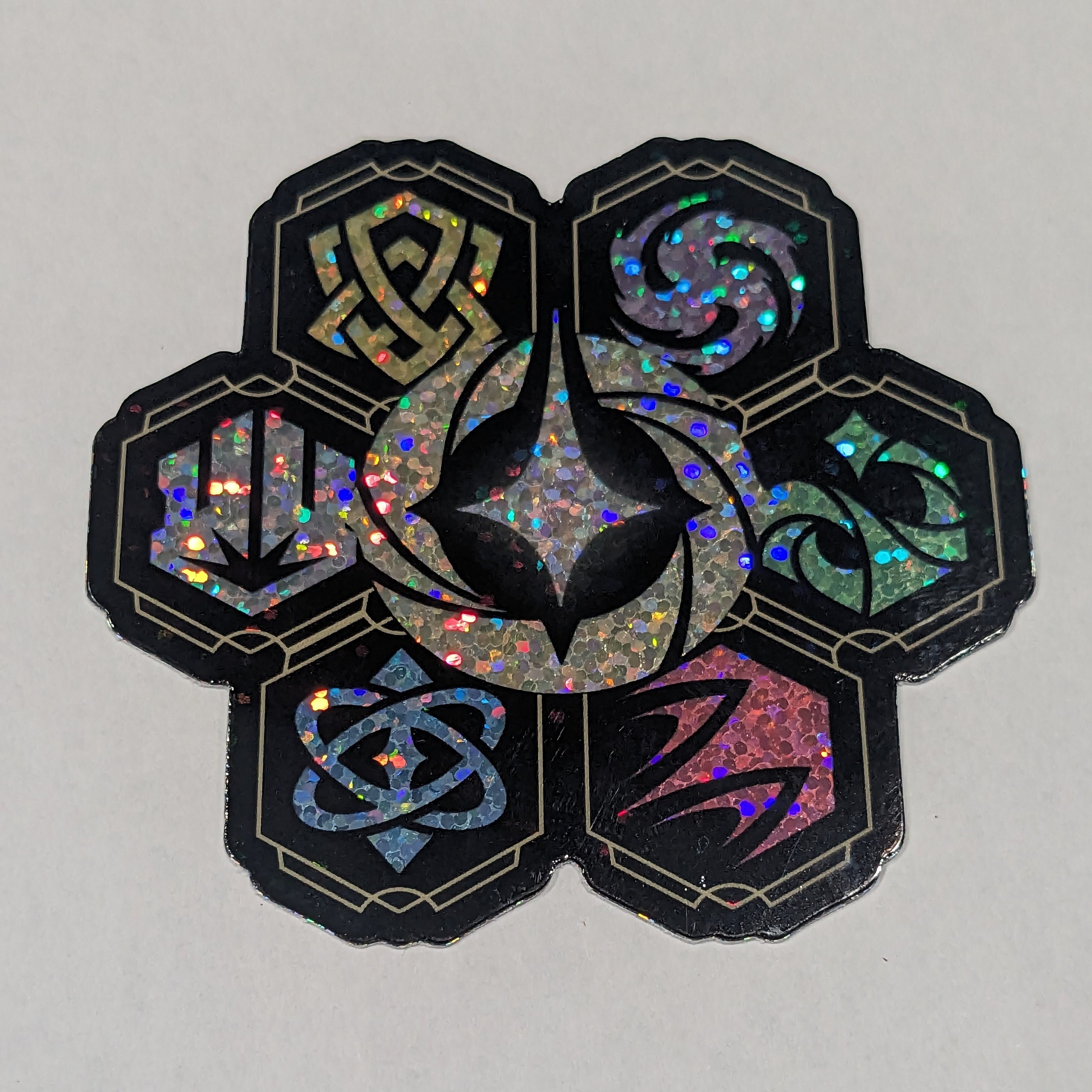 Set of Two, 3 Illuminary and Inks Glitter Sticker for Disney Lorcana, Vinyl, Black or White ...