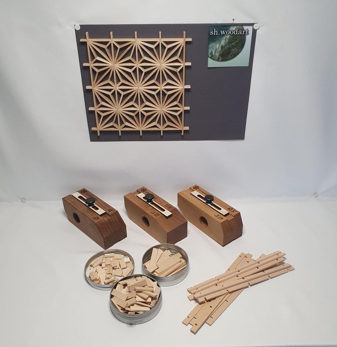 Kumiko Starter Kit Tool Walnut Asanoha 2x2 Black DIY Also Available ...