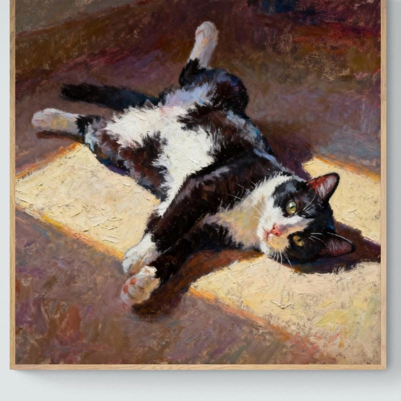 Tuxedo Cat Painting Canvas - Etsy