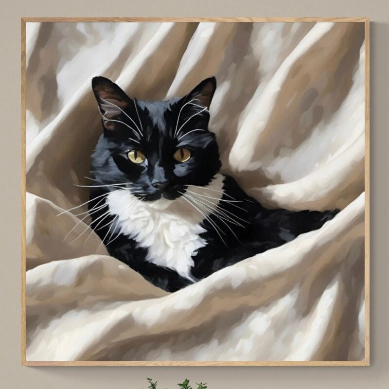 Tuxedo Cat Art Etsy Tuxedo Cat Art Etsy