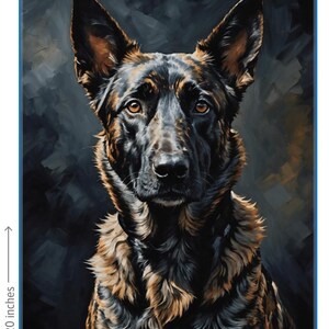 Dutch Shepherd Portrait Fine Art Print | Dog Wall Decor | Oil Painting ...