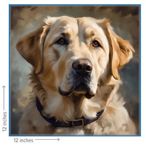 Golden Lab Oil Portrait Fine Art Print | Oil Painting | Wall Decor ...