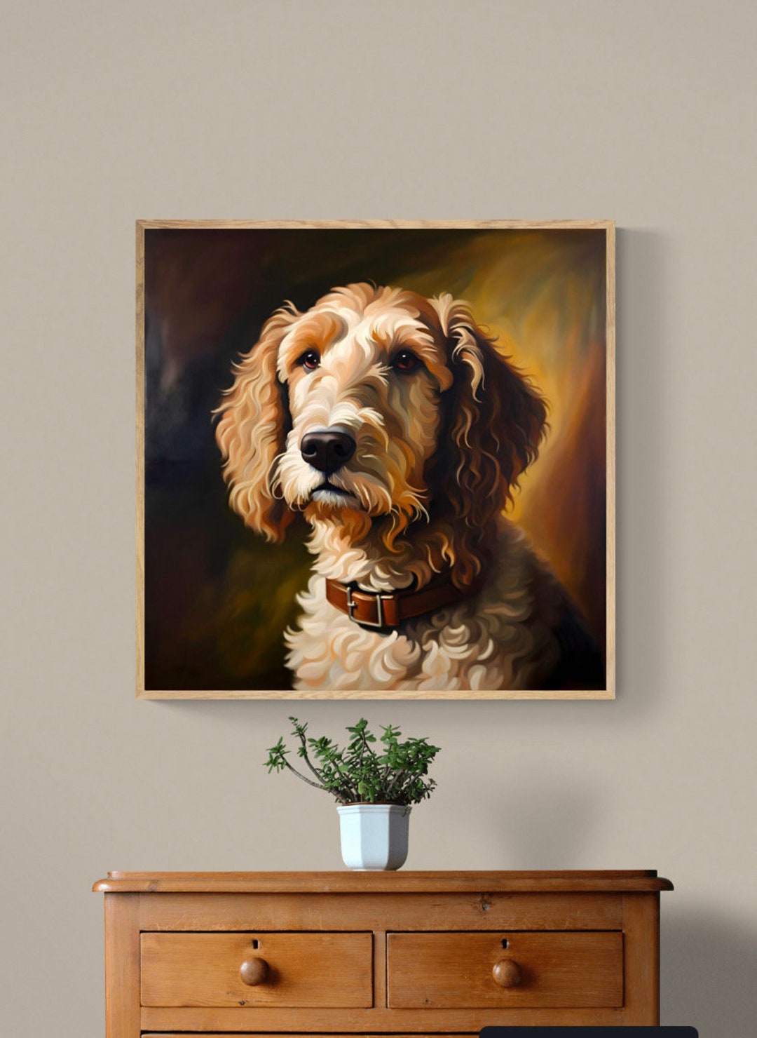 Labradoodle Oil Portrait Fine Art Print Oil Painting Wall Decor Gift ...