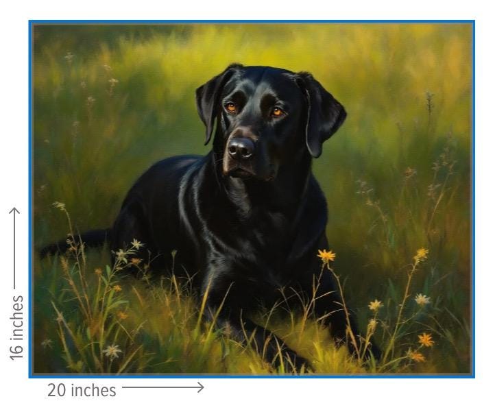 Black Lab Oil Portrait Fine Art Print Oil Painting Wall Decor Gift for ...